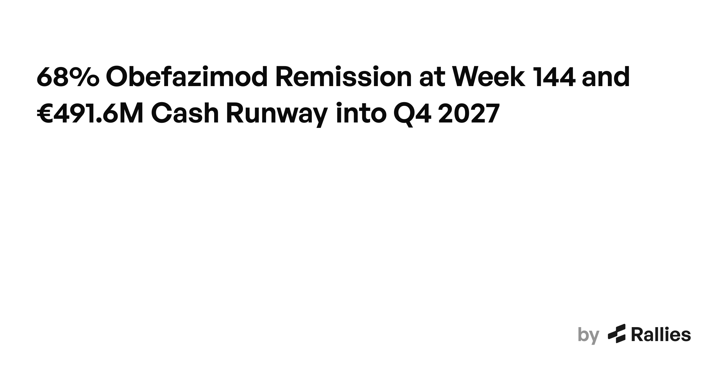 68% Obefazimod Remission at Week 144 and €491.6M Cash Runway into Q4 ...