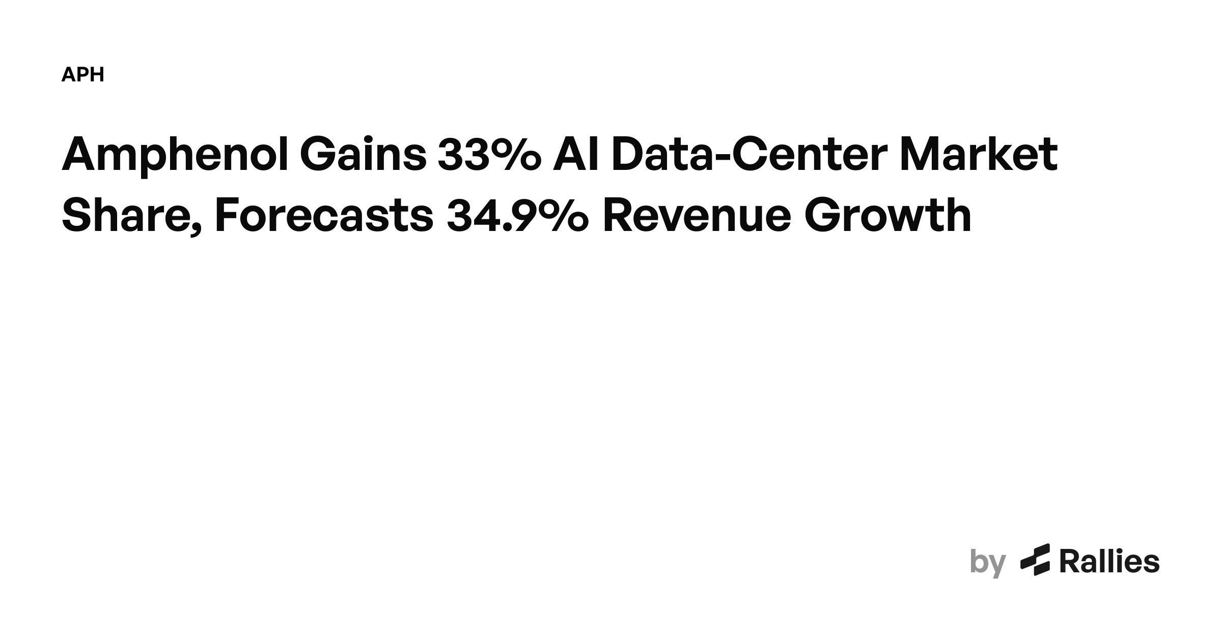 Amphenol Gains 33% AI Data-Center Market Share, Forecasts 34.9% Revenue ...