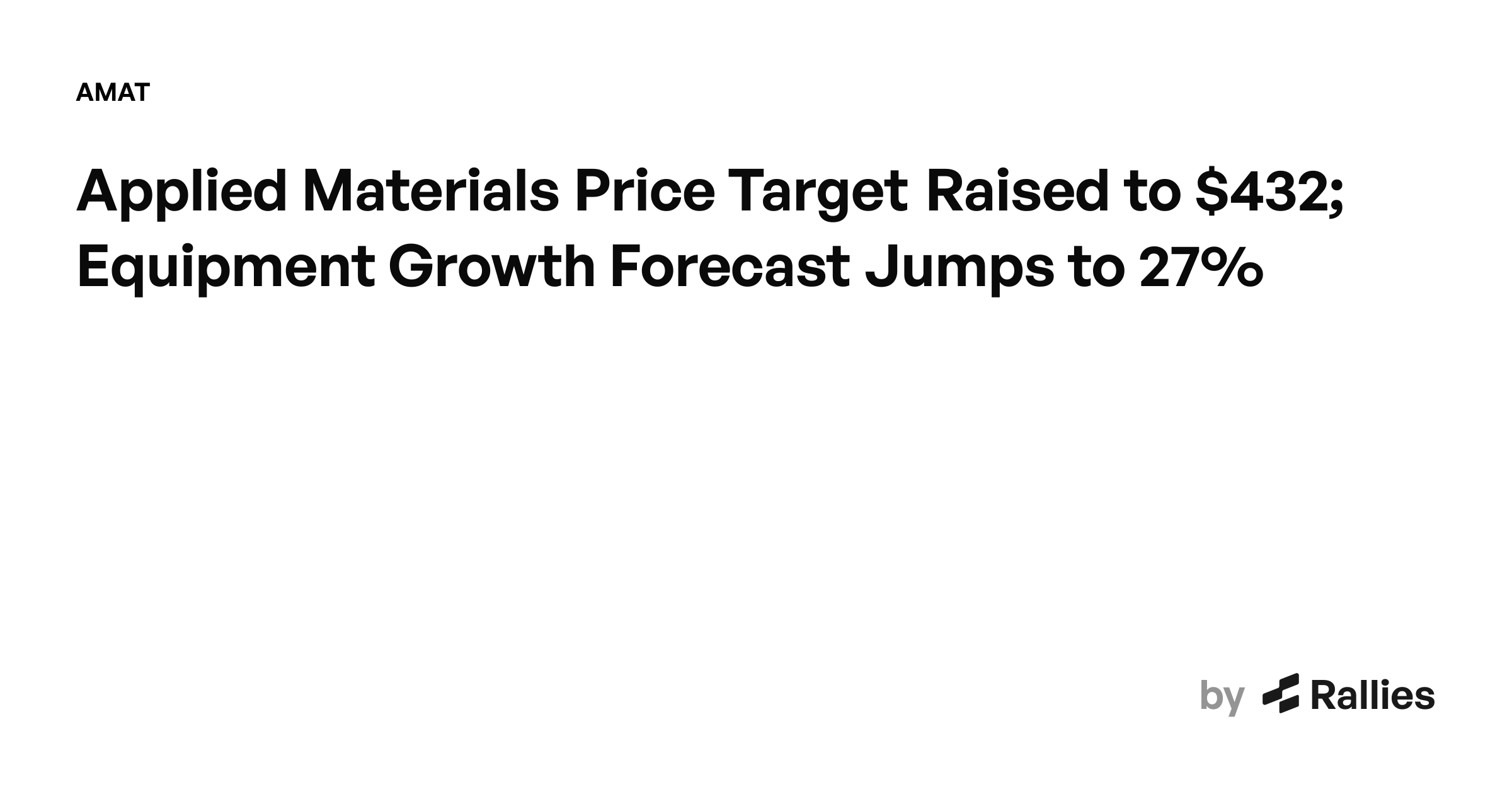 Applied Materials Price Target Raised to $432; Equipment Growth ...