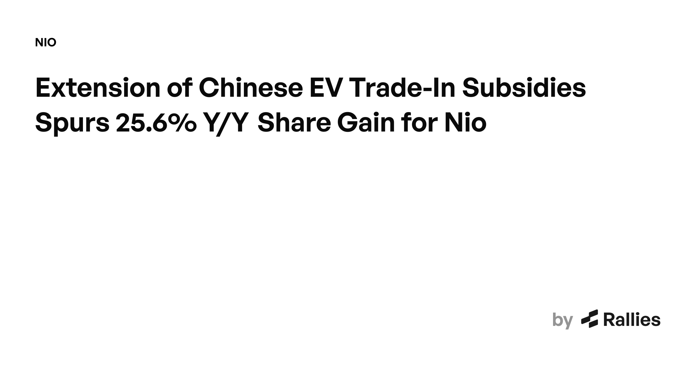 Extension of Chinese EV Trade-In Subsidies Spurs 25.6% Y/Y Share Gain ...