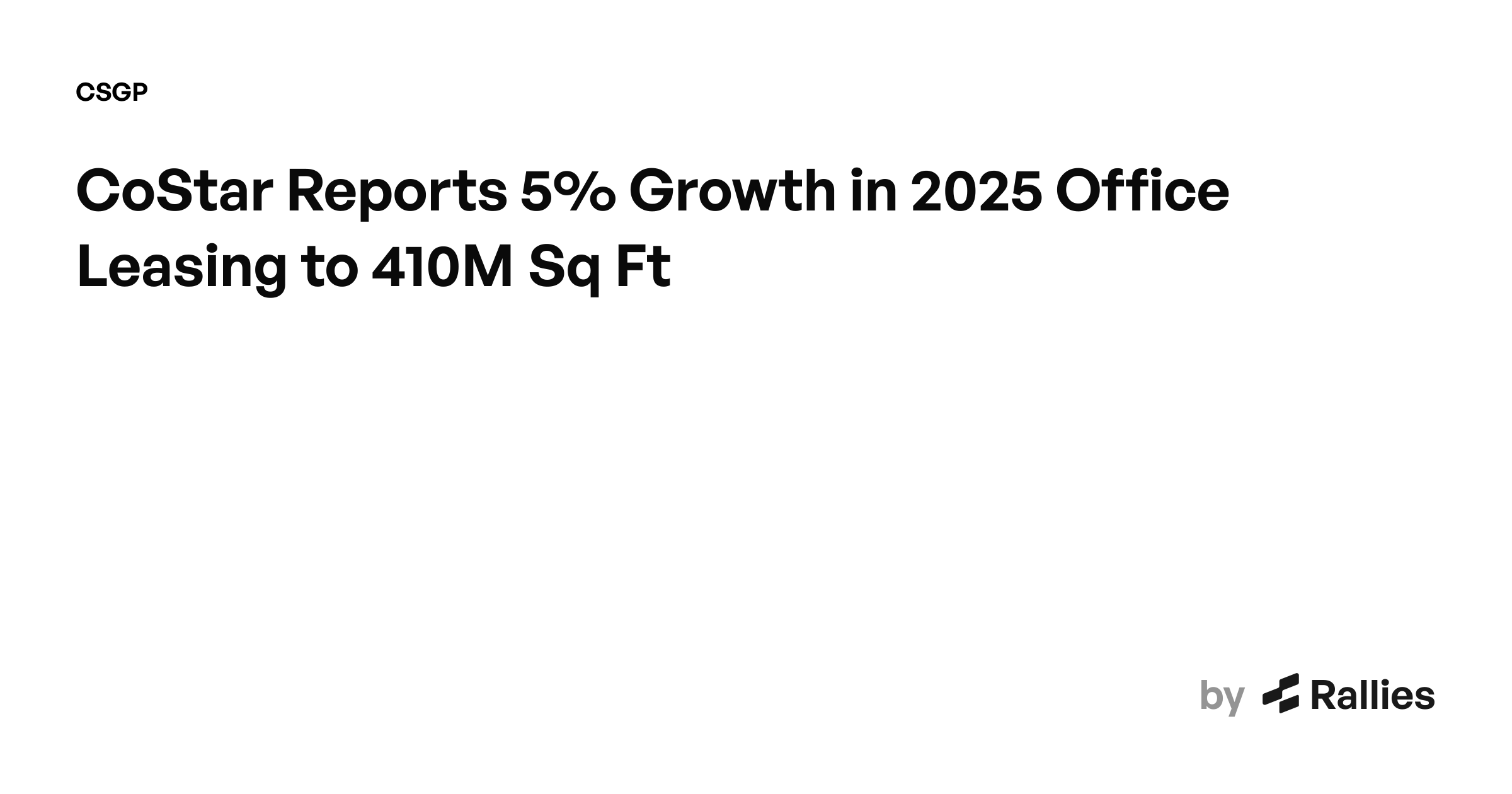 CoStar Reports 5% Growth in 2025 Office Leasing to 410M Sq Ft - CSGP ...