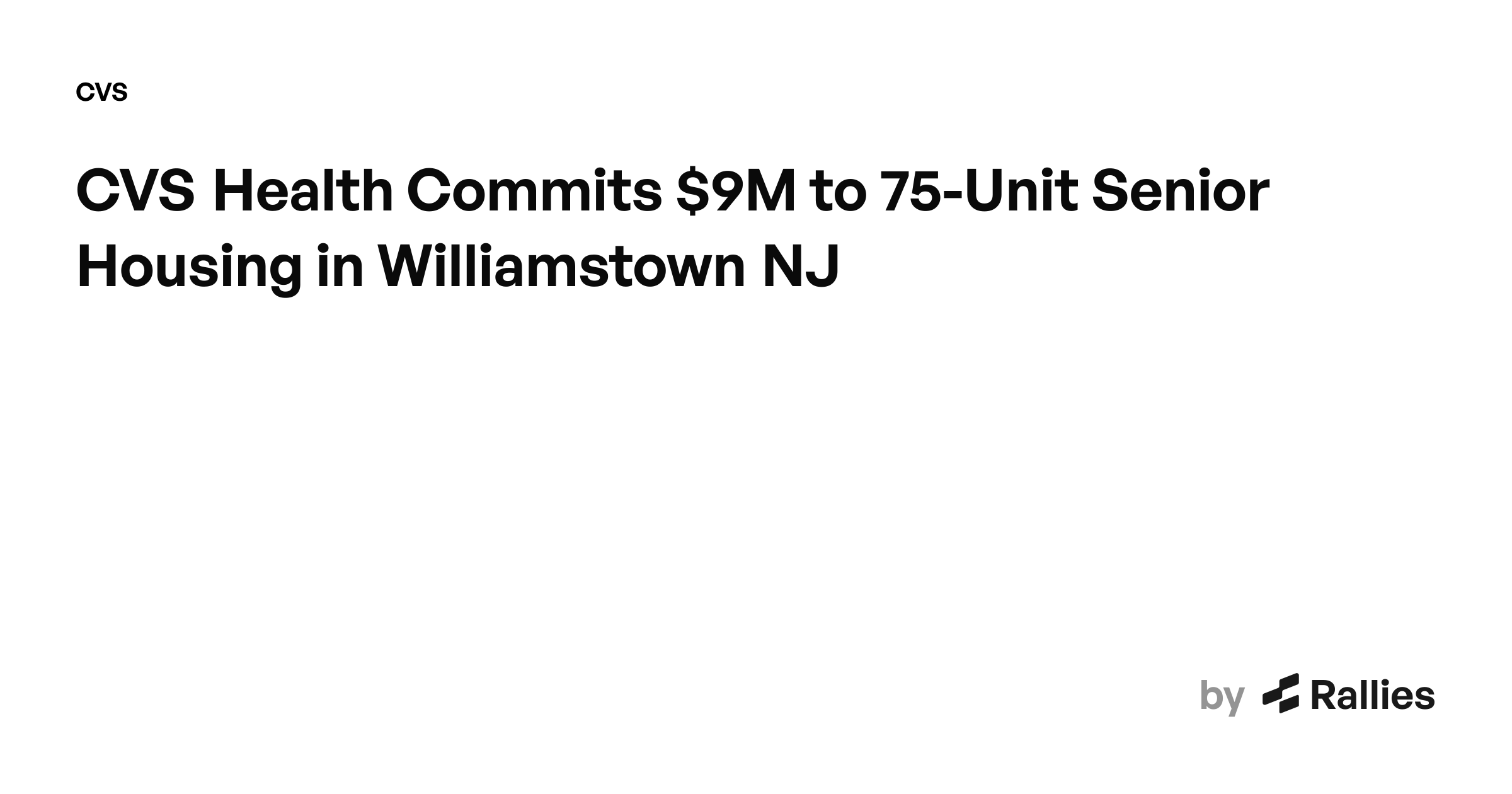 CVS Health Commits $9M to 75-Unit Senior Housing in Williamstown NJ ...