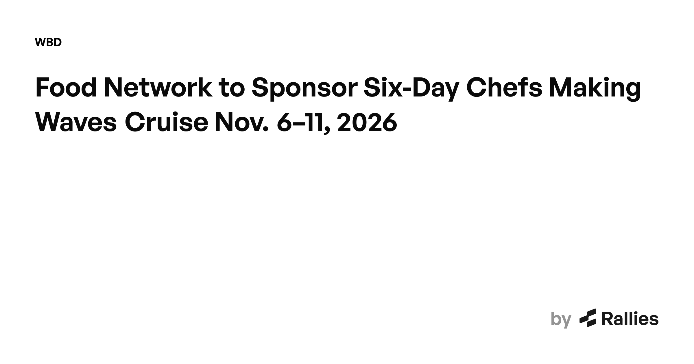 Food Network to Sponsor Six-Day Chefs Making Waves Cruise Nov. 6–11 ...