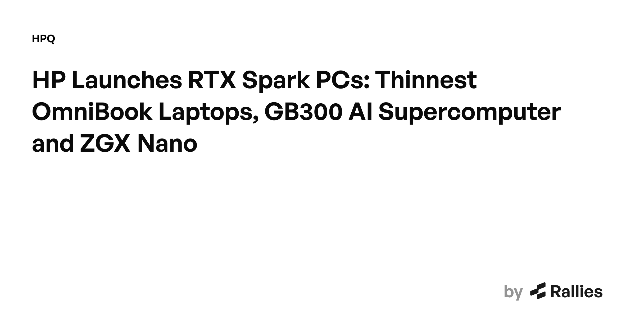 HP Launches RTX Spark PCs: Thinnest OmniBook Laptops, GB300 AI ...
