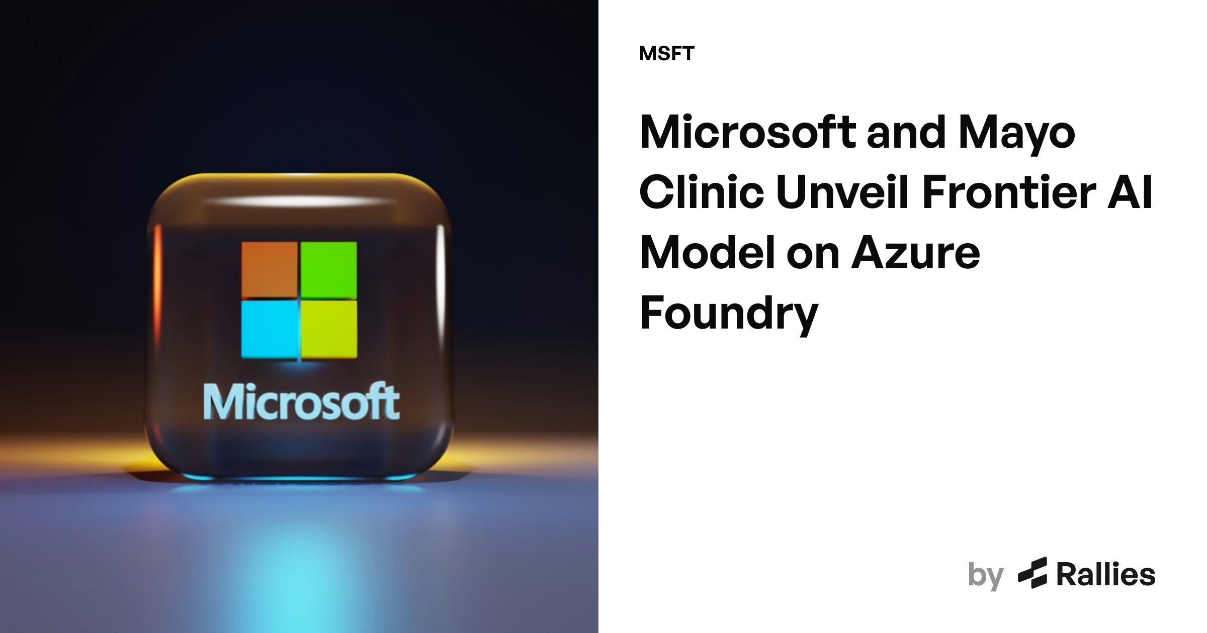 Microsoft and Mayo Clinic Unveil Frontier AI Model on Azure Foundry ...