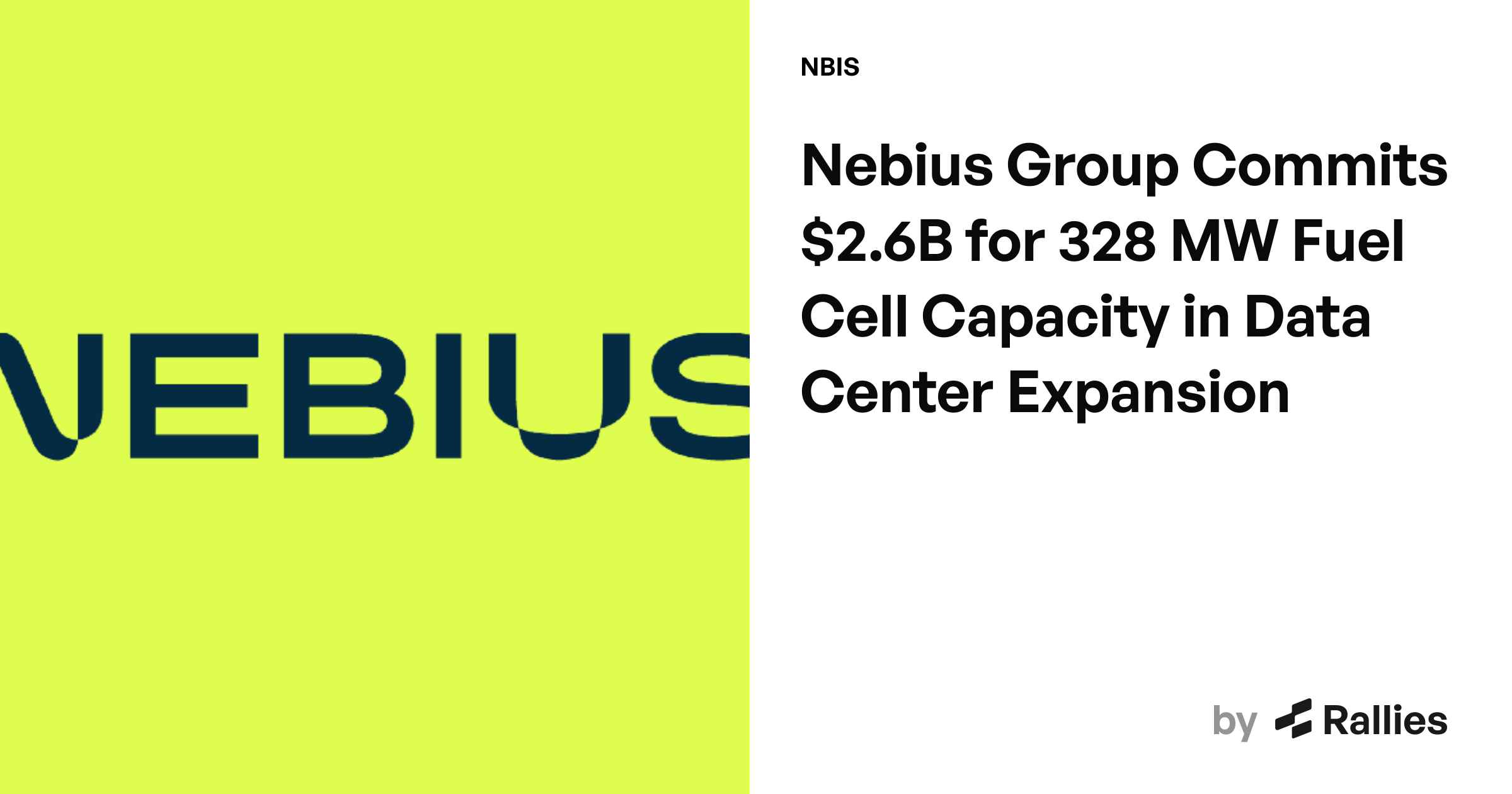 Nebius Group Commits $2.6B for 328 MW Fuel Cell Capacity in Data Center ...
