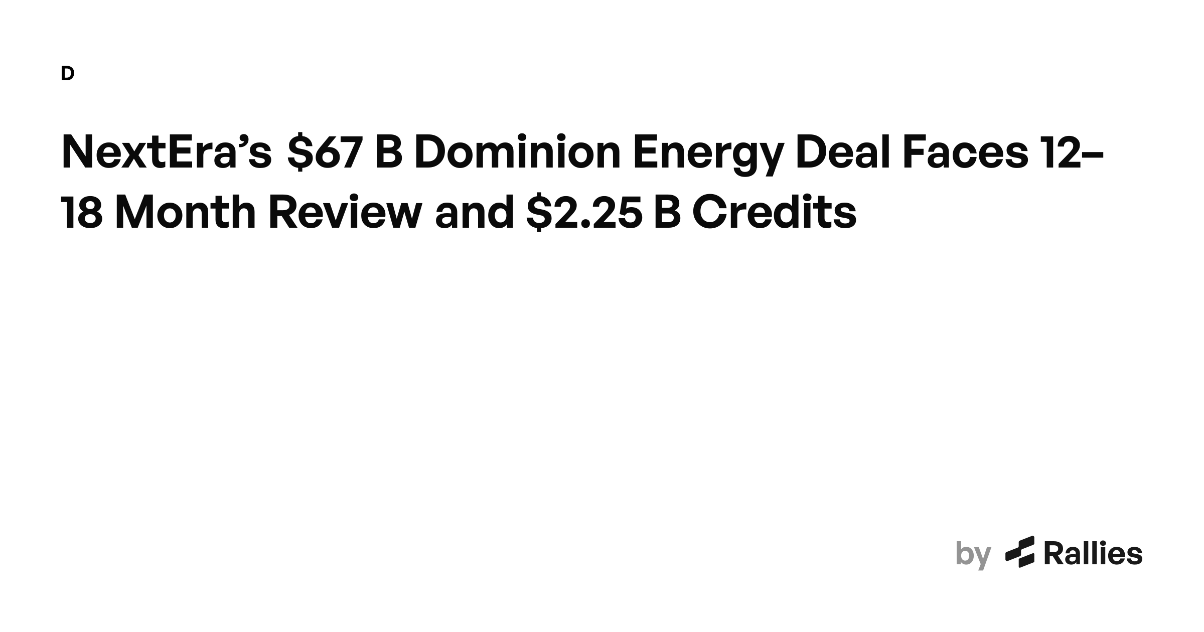 NextEra’s $67 B Dominion Energy Deal Faces 12–18 Month Review and $2.25 ...