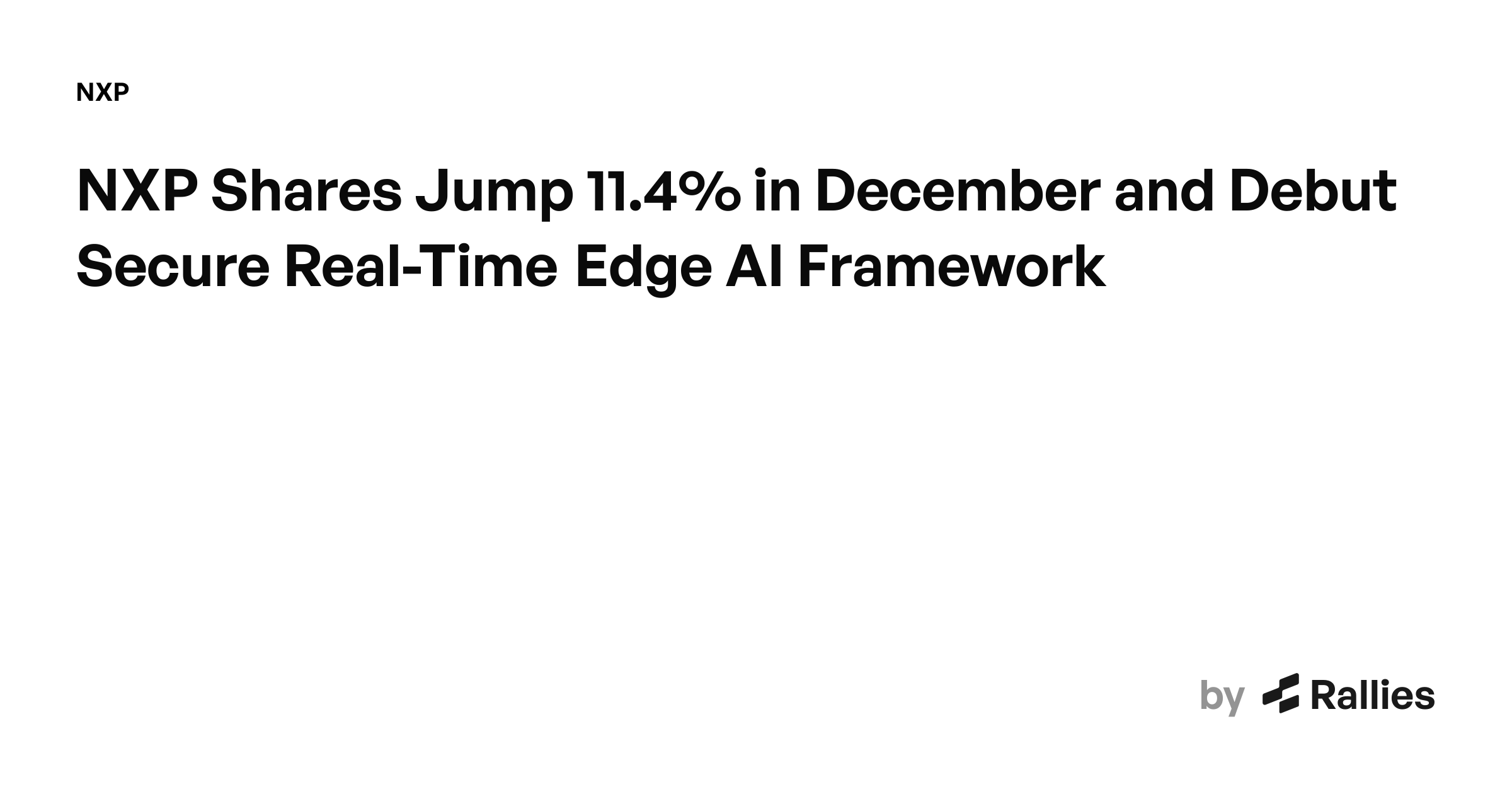 NXP Shares Jump 11.4% in December and Debut Secure Real-Time Edge AI ...