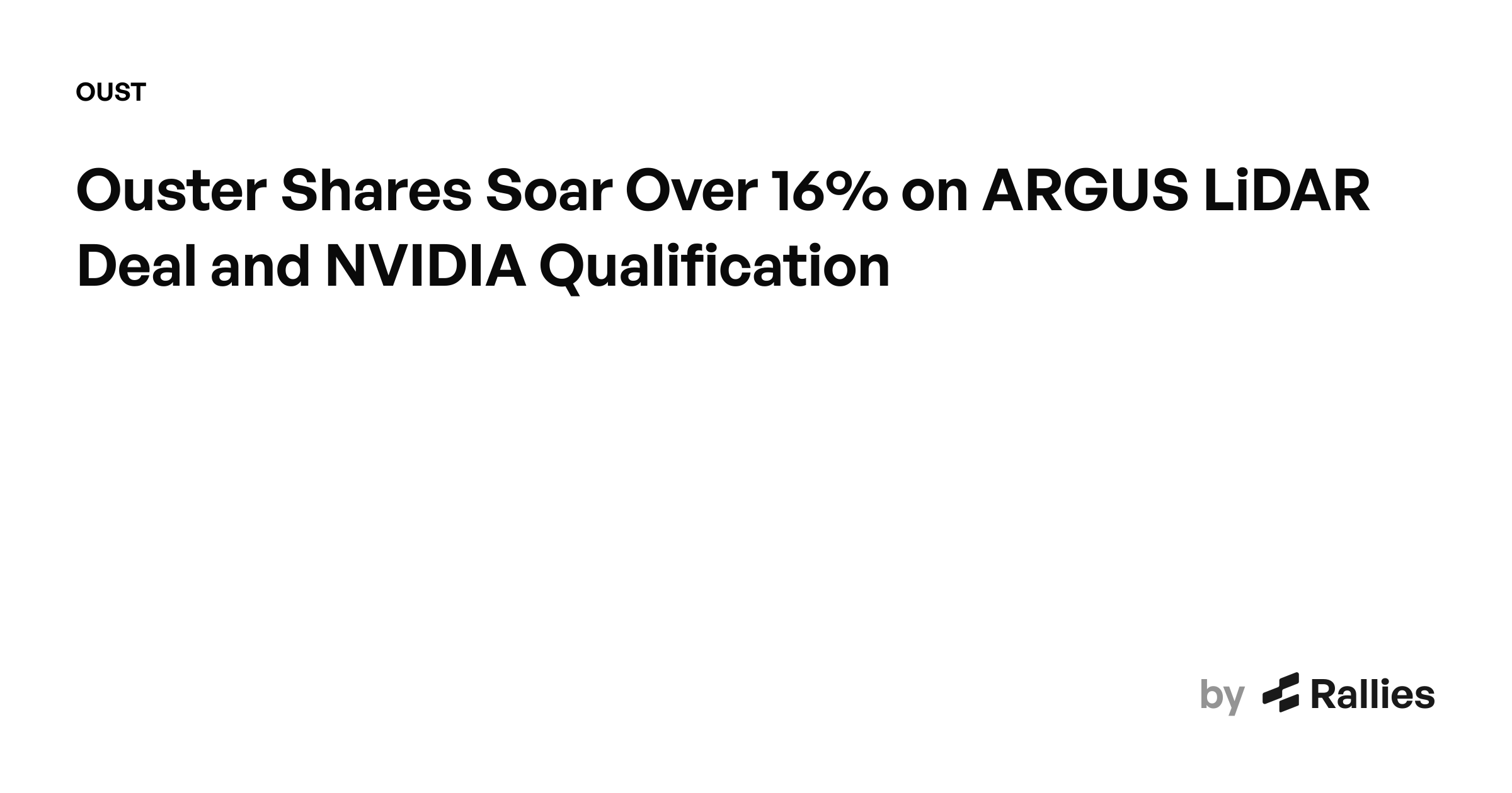Ouster Shares Soar Over 16% on ARGUS LiDAR Deal and NVIDIA ...