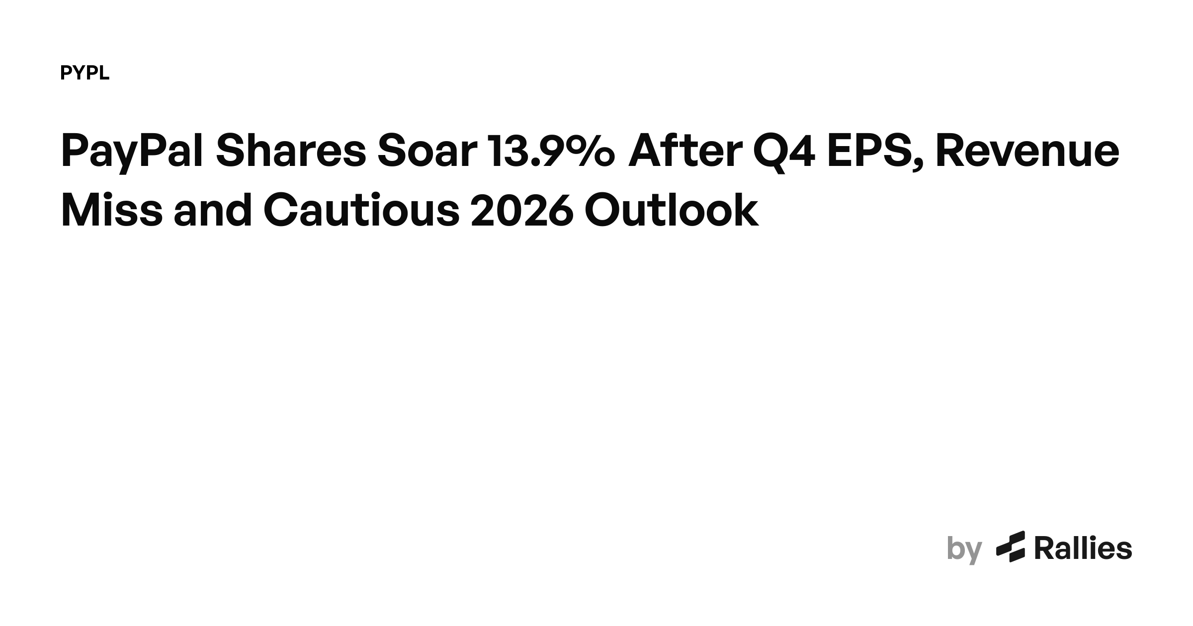 PayPal Shares Soar 13.9% After Q4 EPS, Revenue Miss and Cautious 2026 ...