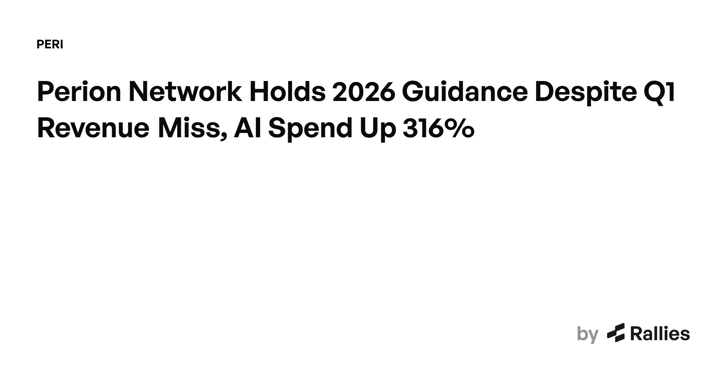 Perion Network Holds 2026 Guidance Despite Q1 Revenue Miss, AI Spend Up ...