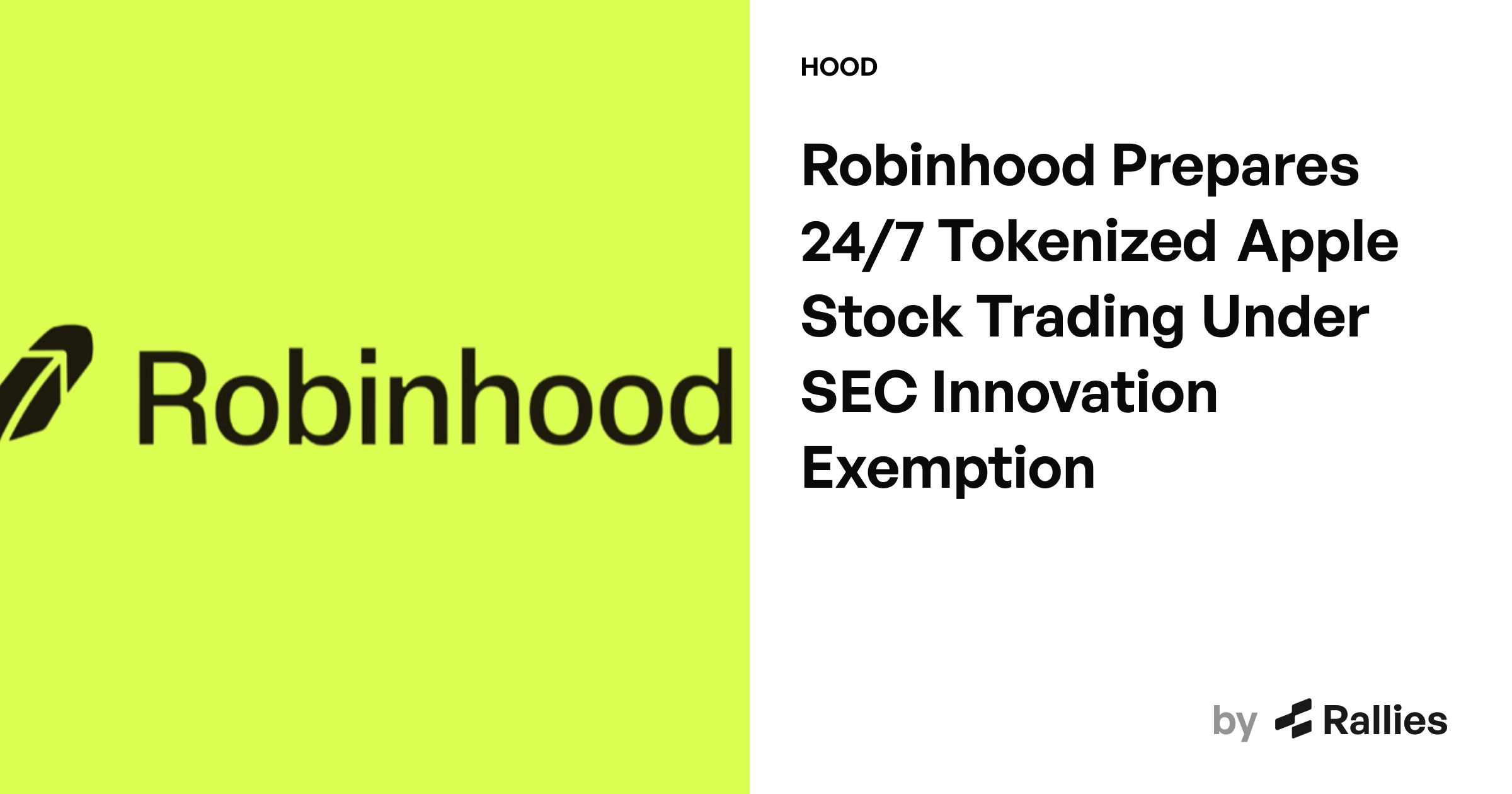Robinhood Prepares 24/7 Tokenized Apple Stock Trading Under SEC ...