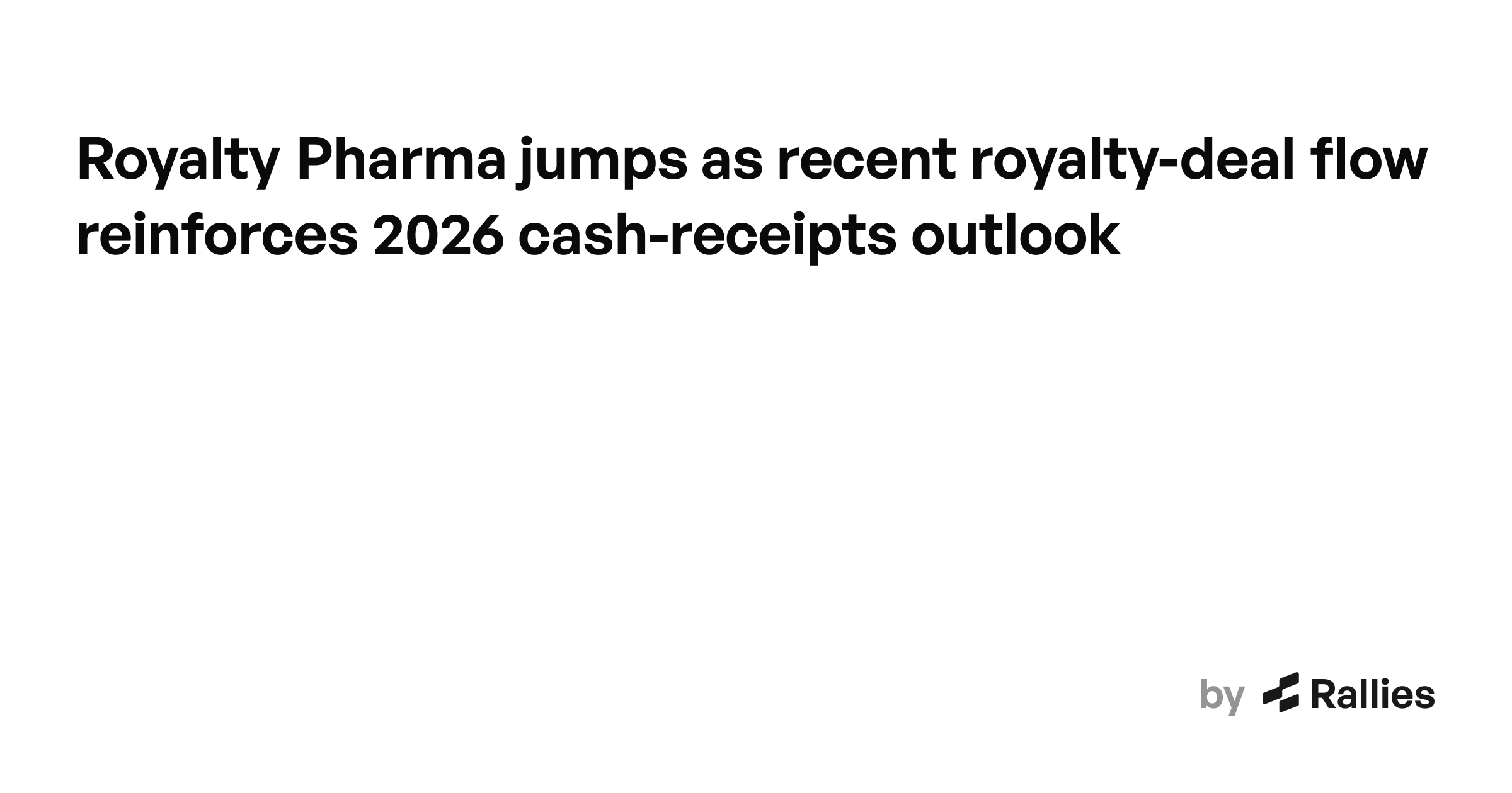 Royalty Pharma jumps as recent royalty-deal flow reinforces 2026 cash ...