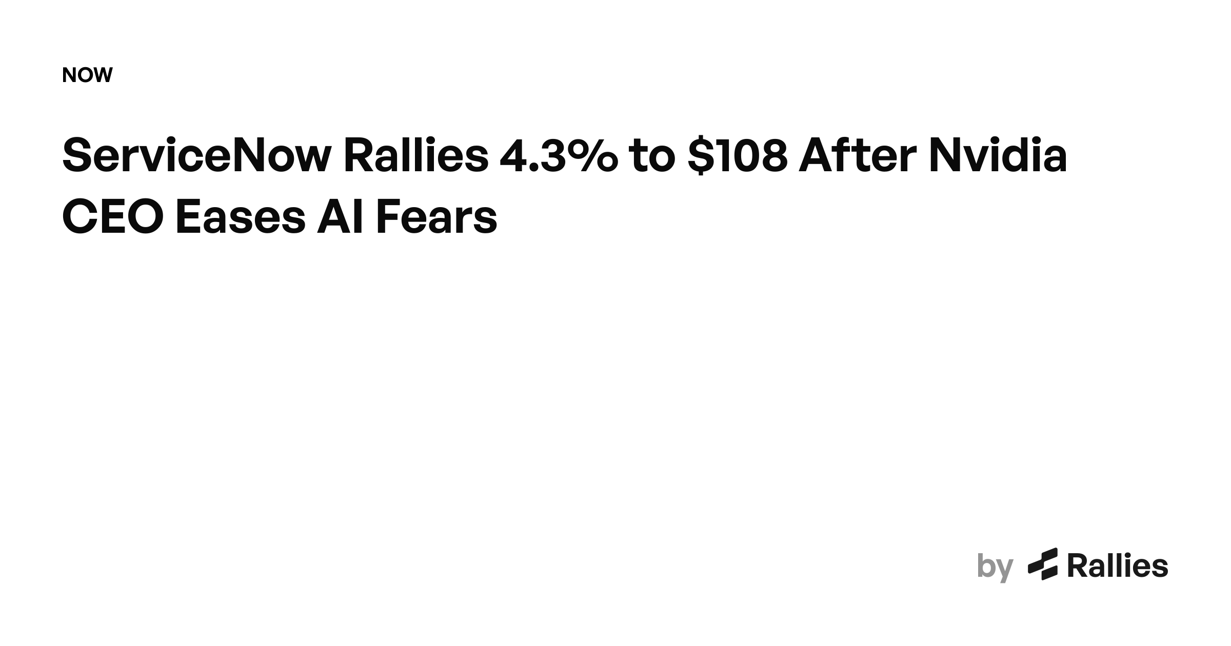 ServiceNow Rallies 4.3% to $108 After Nvidia CEO Eases AI Fears - NOW ...