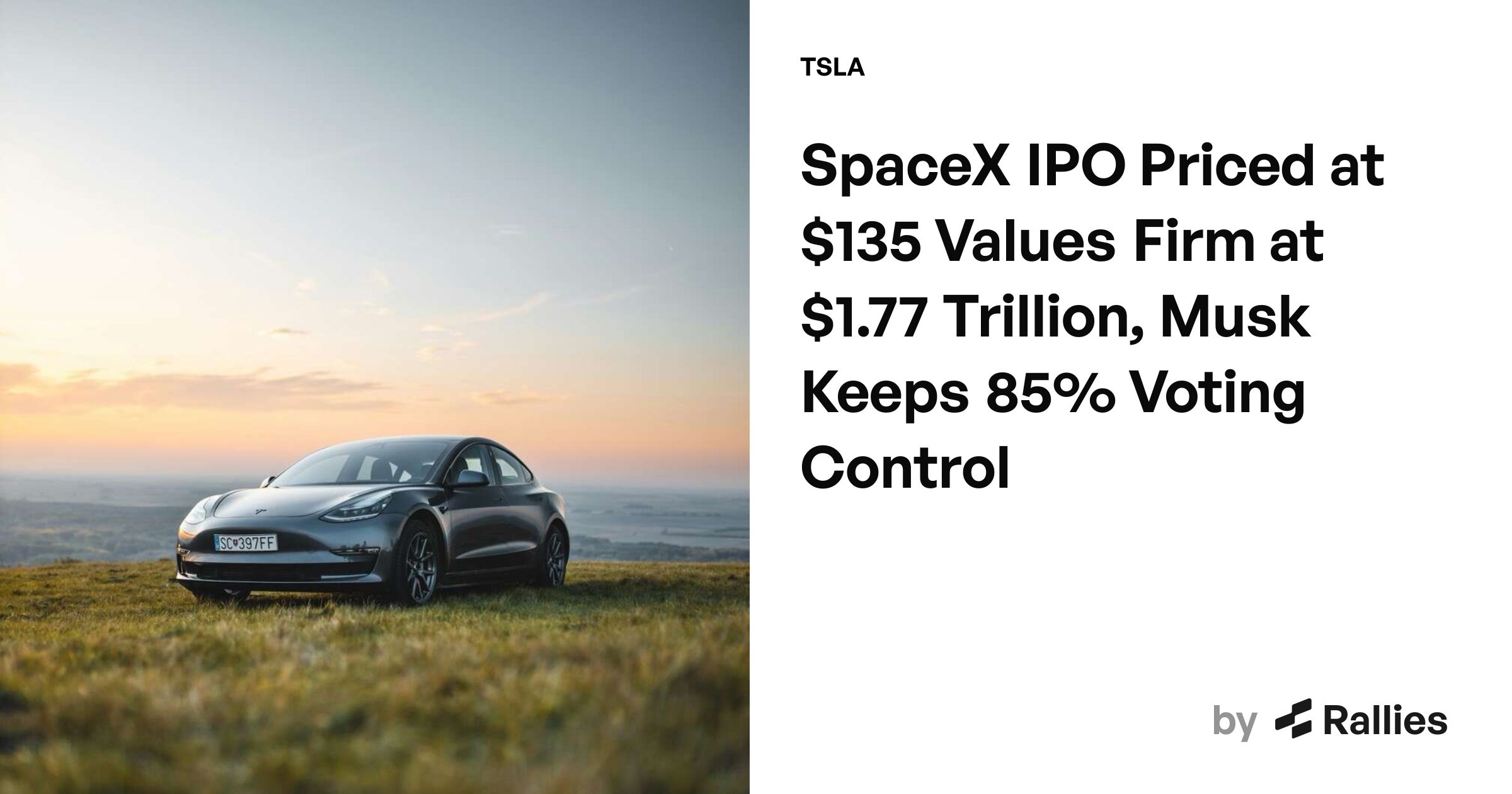 SpaceX IPO Priced at $135 Values Firm at $1.77 Trillion, Musk Keeps 85% ...