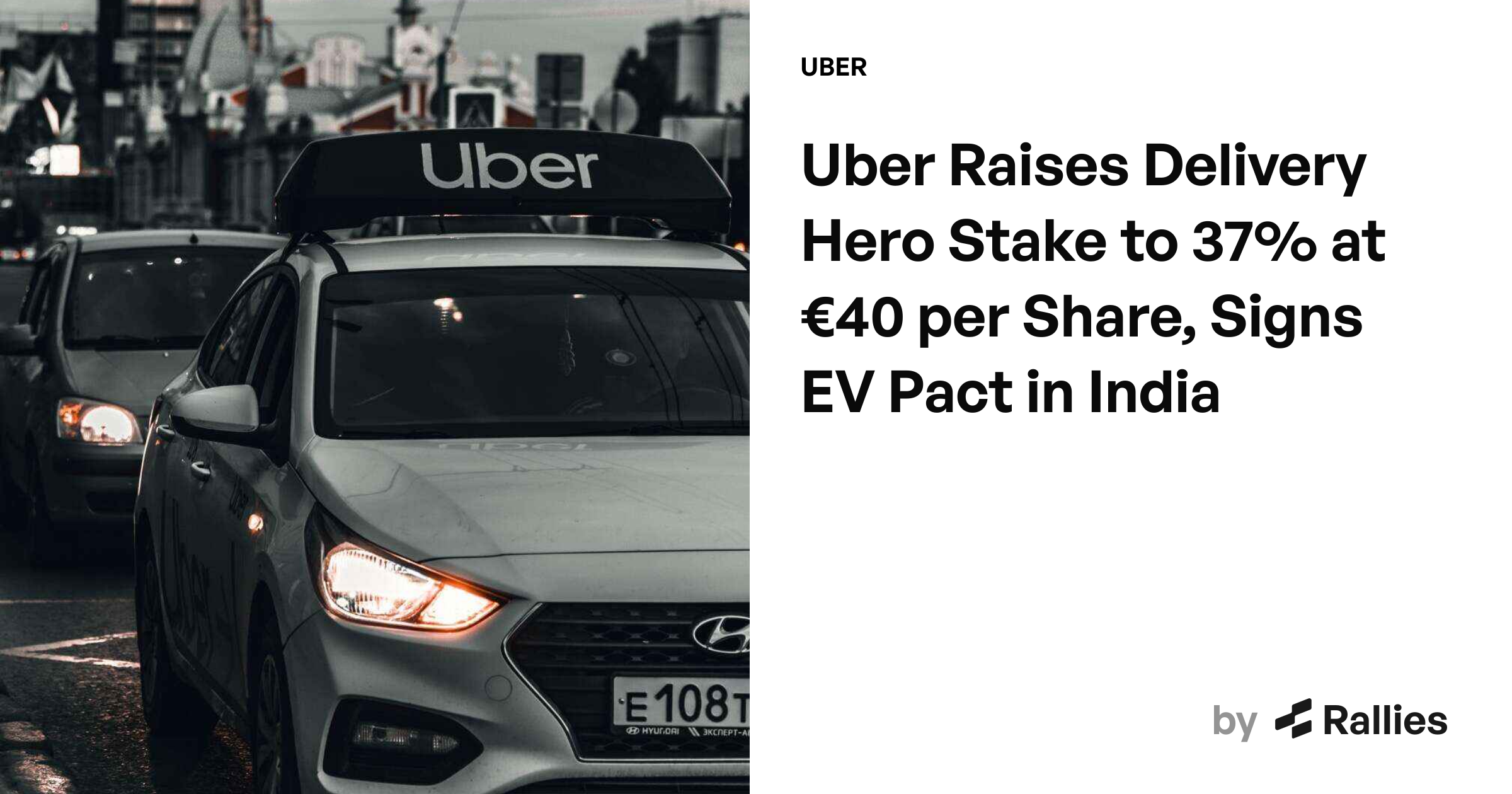 Uber Raises Delivery Hero Stake to 37% at €40 per Share, Signs EV Pact ...