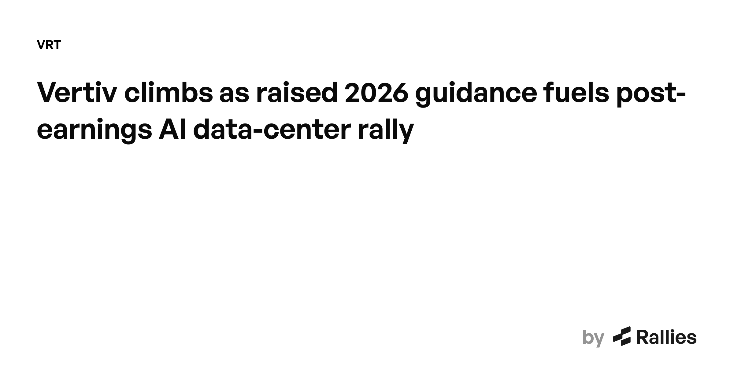 Vertiv climbs as raised 2026 guidance fuels post-earnings AI data ...